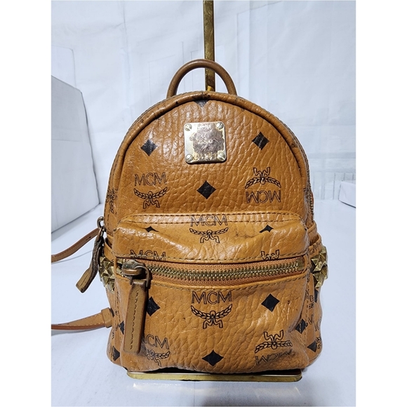 MCM | Bags | Mcm Stark Side Studs Small Backpack Brown | Poshmark